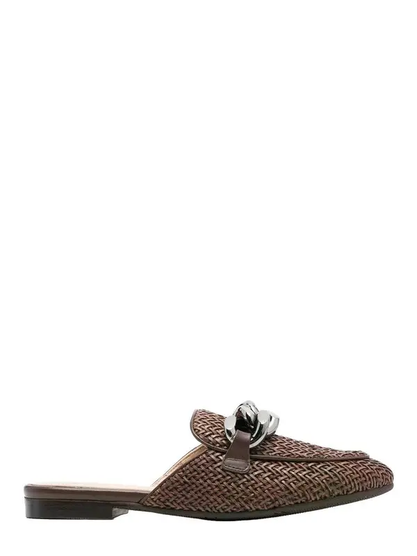 Casadei Chain-detail Slip-on Mules - Brown