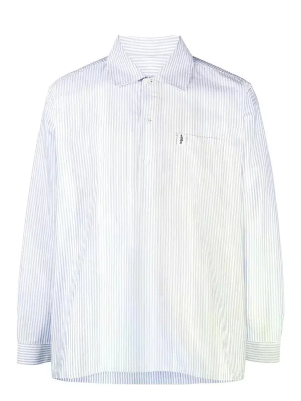 Mackintosh Striped Long-sleeved Shirt - Blue