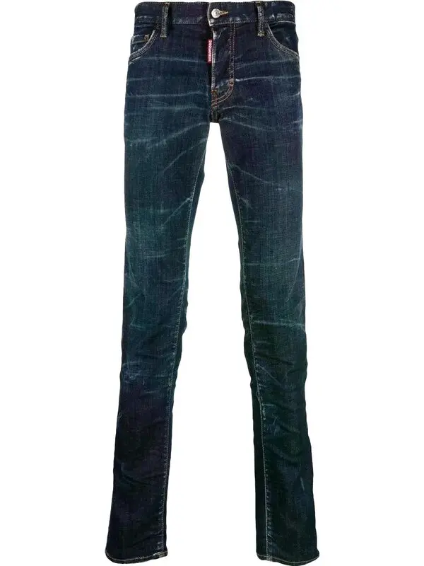 Dsquared2 Logo-patch Skinny-cut Jeans - Blue