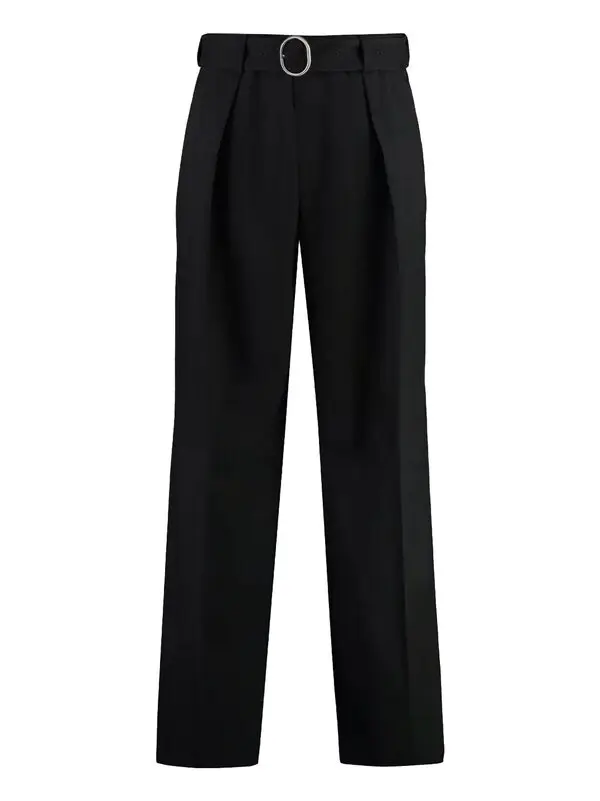 JIL SANDER Wool Trousers - Black