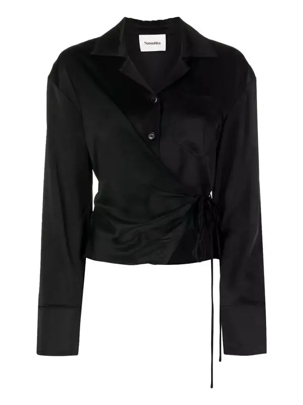 Nanushka Merano Wrap Shirt - Black
