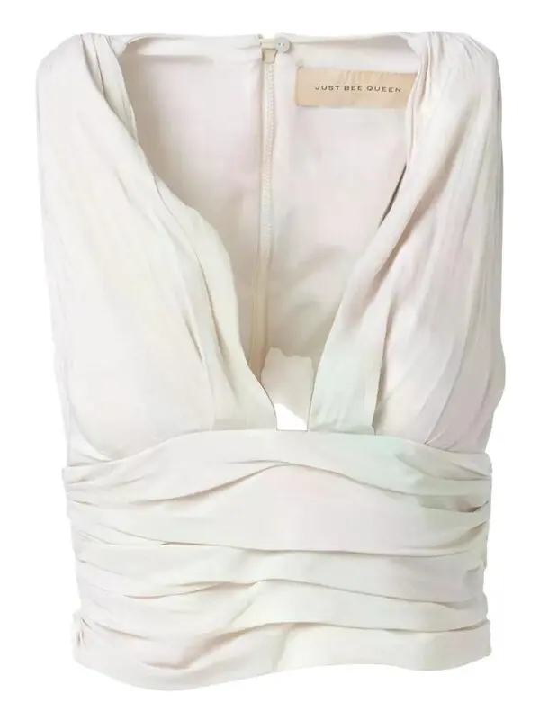 JBQ Crepe De Chine Sleeveless Top - Neutrals