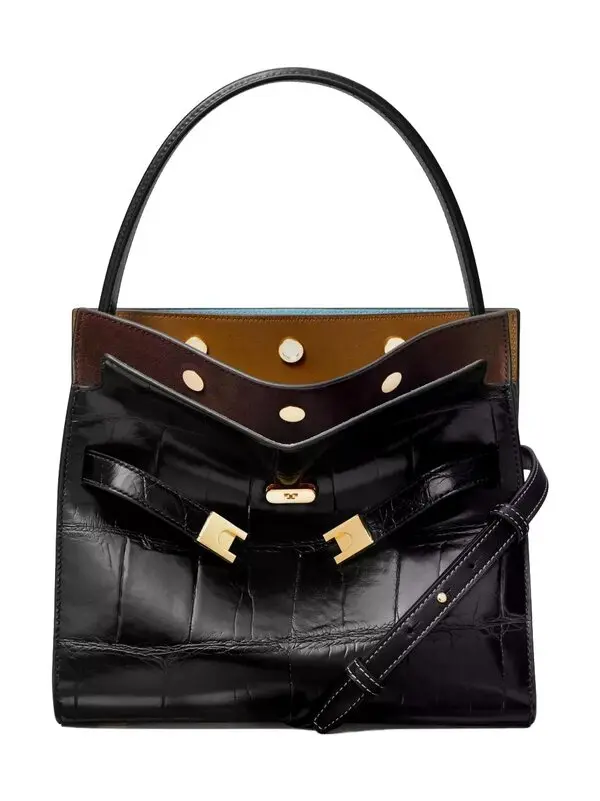 Tory Burch Small Lee Radziwill Textured Leather Bag - Black