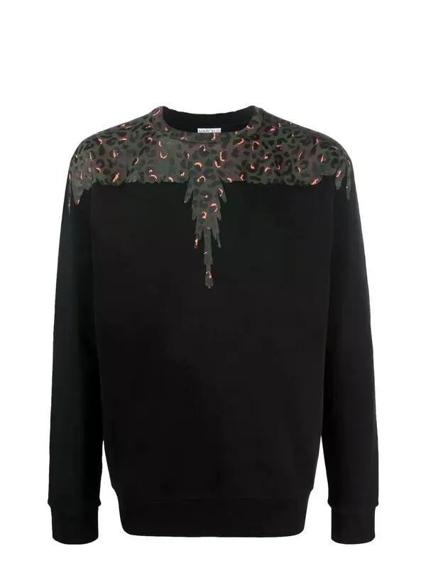 COUNTY OF MILAN Marcelo Burlon Animalier Wings Organic Cotton Sweatshirt - Black