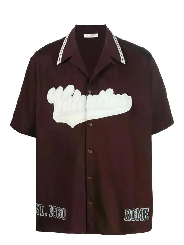 Valentino Garavani Logo-patch Short-sleeve Shirt - Red