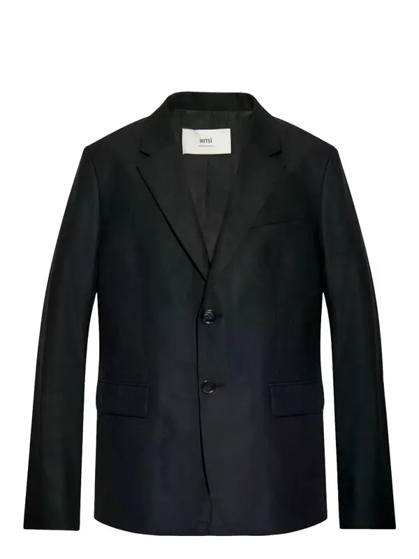 AMI Paris Wool Single-breasted Blazer - Black