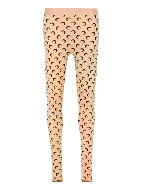 MARINE SERRE Moon Jersey Leggings - Neutrals