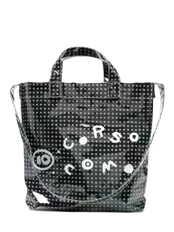 10 CORSO COMO Logo-print Coated Tote Bag - Black