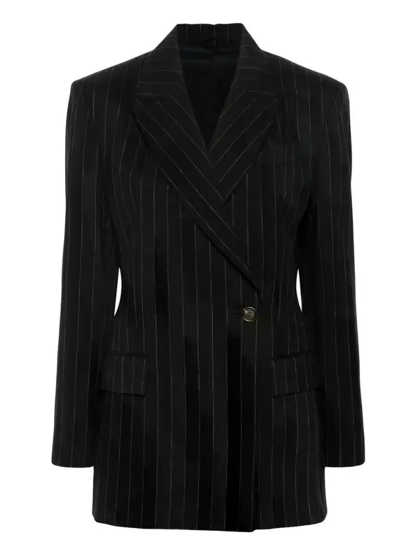 Brunello Cucinelli Pinstripe Double-breasted Blazer - Black