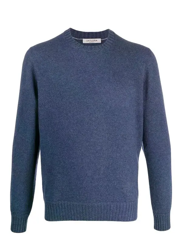 FILERIA Crew Neck Cashmere Jumper - Blue