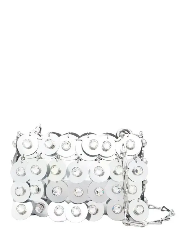 Rabanne Sequined Mini Bag - Silver