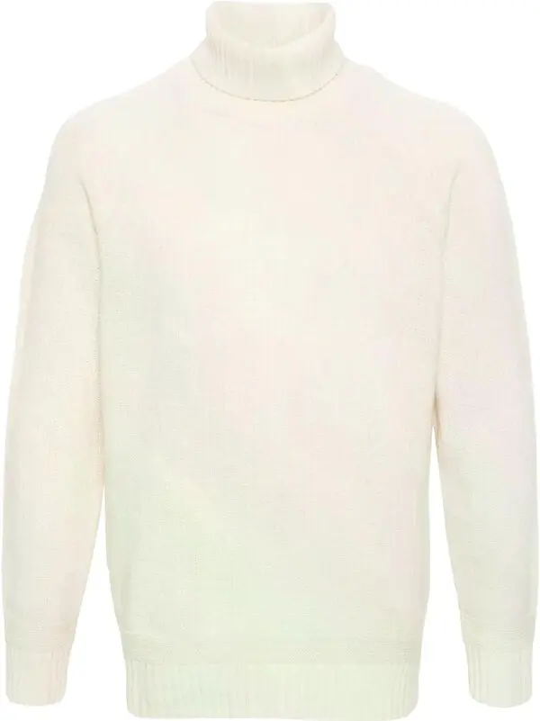 TEN C Roll-neck Wool Jumper - Neutrals
