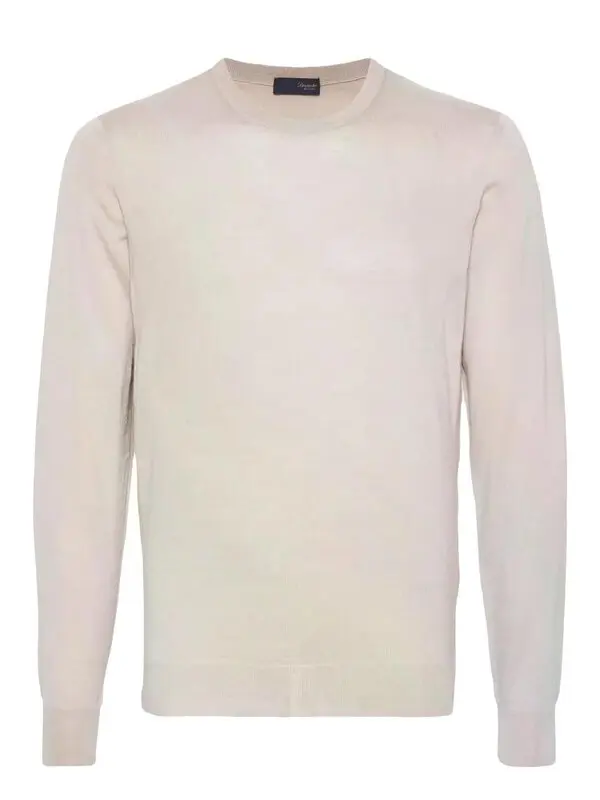 DRUMOHR Merino Wool Crew Neck Sweater - Neutrals