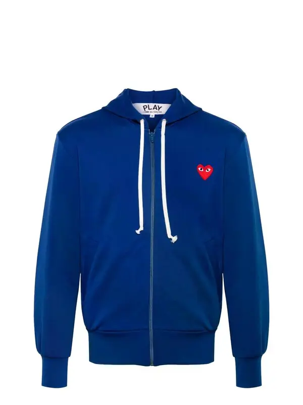 Play Comme Des Garcon Heart-appliqué Hoodie - Blue