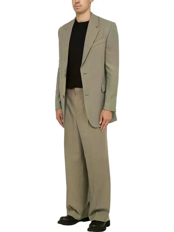 AMI Paris Single-breasted Virgin-wool Blazer - Neutrals