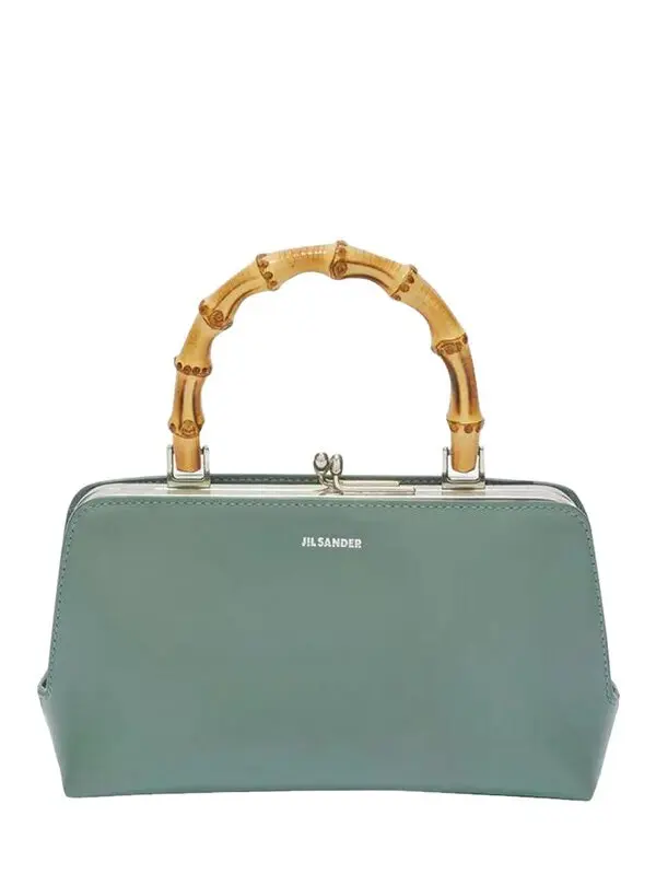JIL SANDER Goji Mini Bamboo Leather Tote - Green