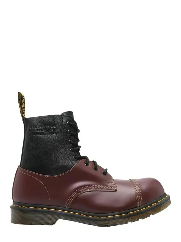 MAISON MARGIELA X Dr. Martens Colorblock Ankle Boots - Red