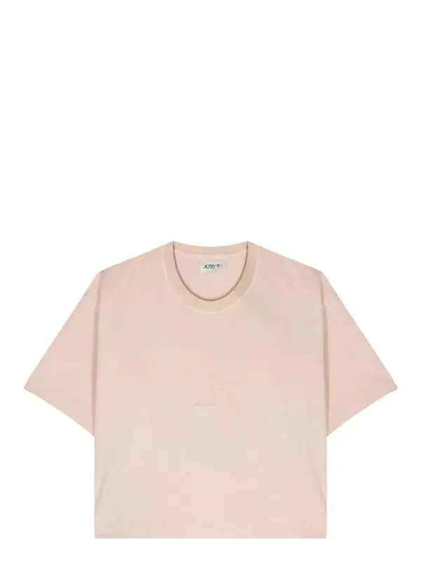 AUTRY Logo-debossed Cotton T-shirt - Pink
