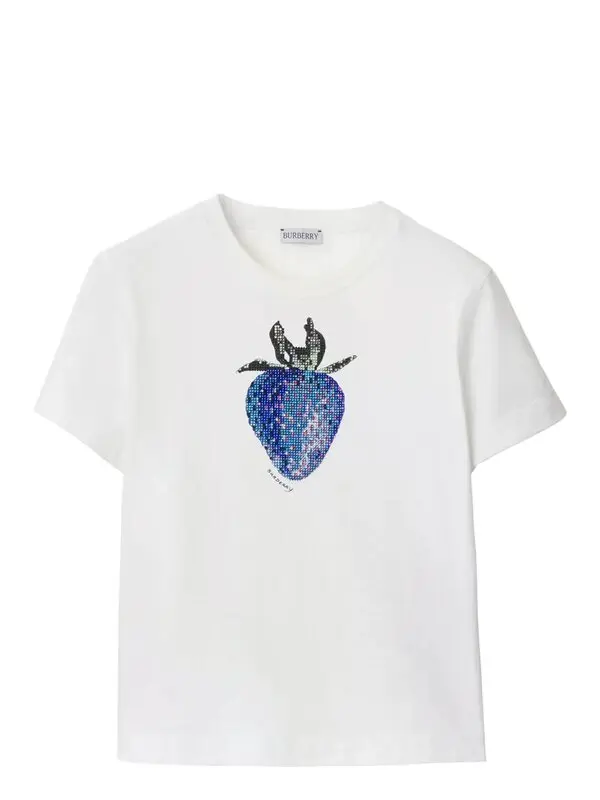 Burberry Crystal-embellished Cotton T-shirt - White