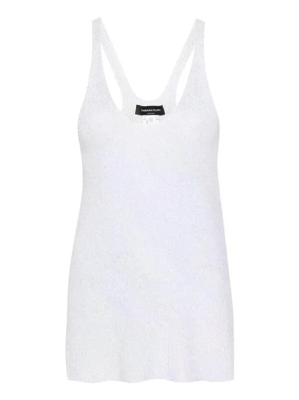 Fabiana Filippi Metallic-threading Knitted Top - Silver