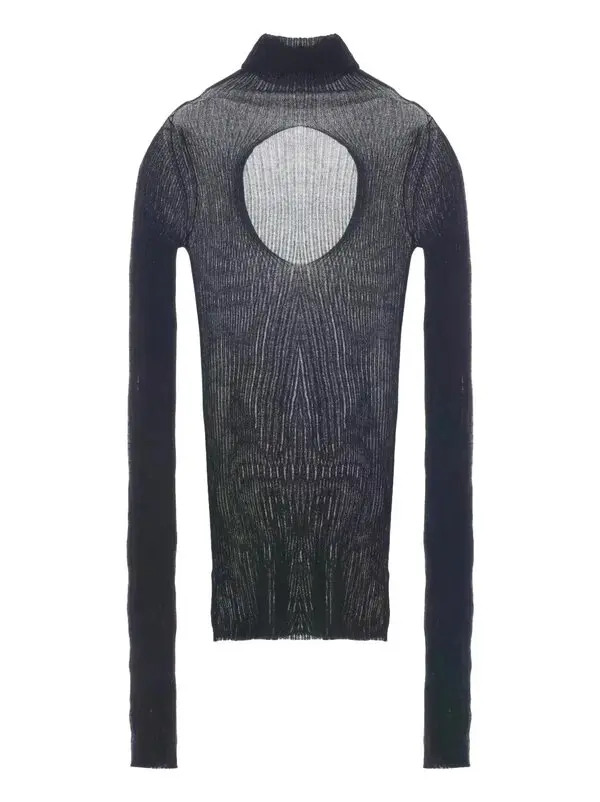 QUIRA High-neck Ribbed-knit Jumper - Black