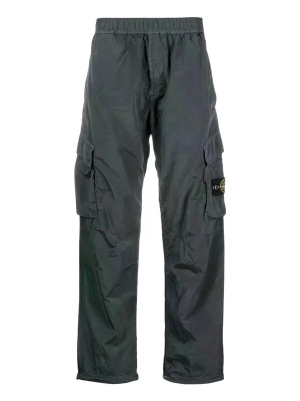 Stone Island Compass-motif Cargo Trousers - Grey