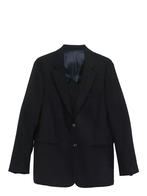 Emporio Armani Notched-lapels Blazer - Blue