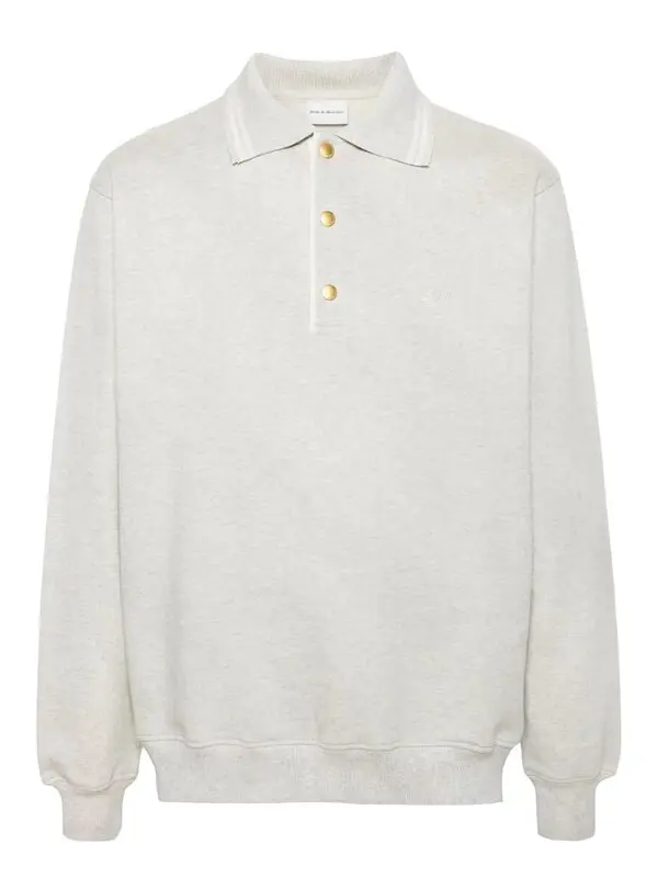 Drole De Monsieur Embroidered-logo Cotton Jumper - Grey