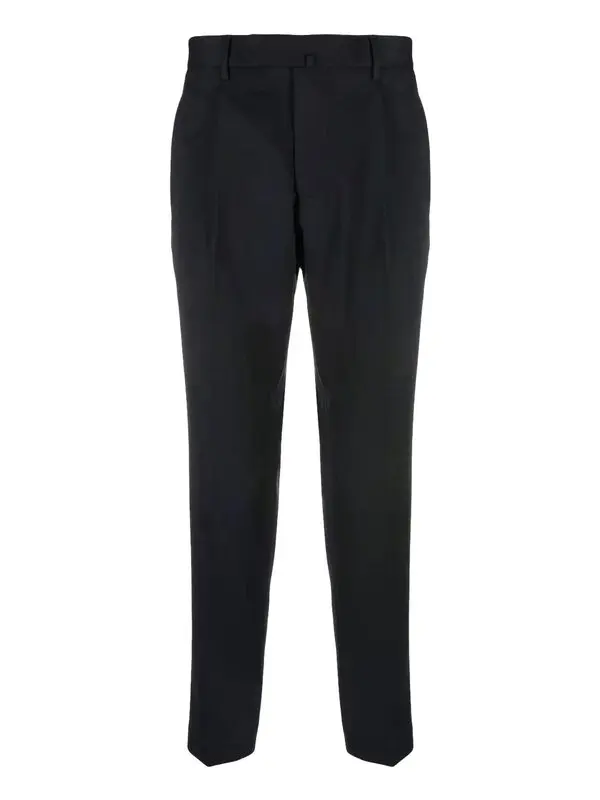 DELL'OGLIO Pleated Tapered Trousers - Blue