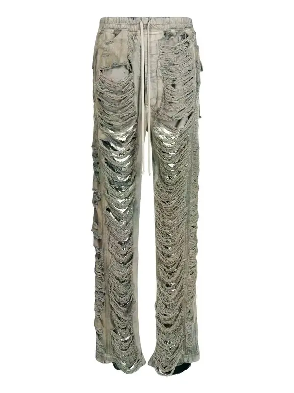 Rick Owens Distressed-effect Wide-leg Trousers - Neutrals