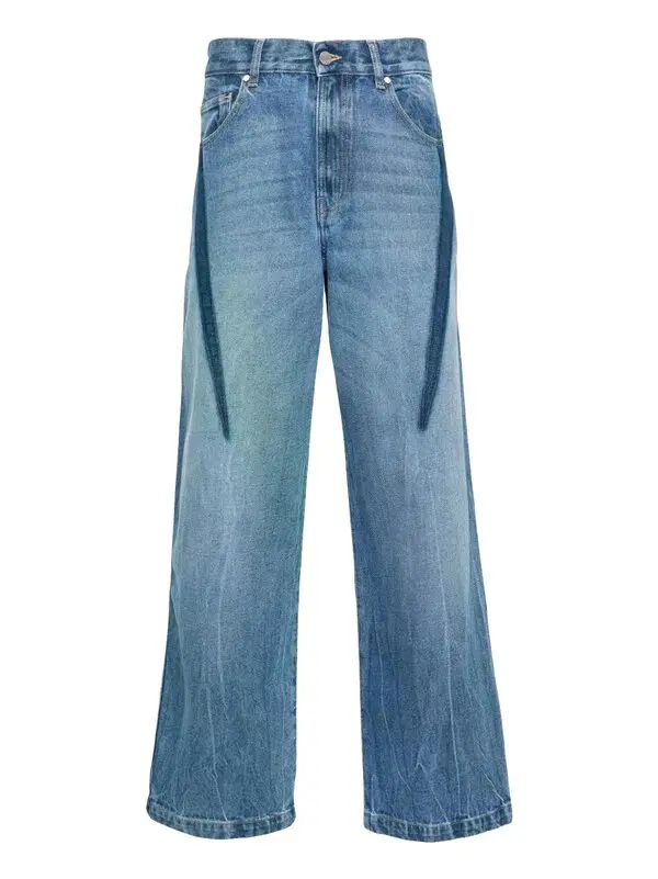 DION LEE Slouchy Darted Wide-leg Jeans - Blue