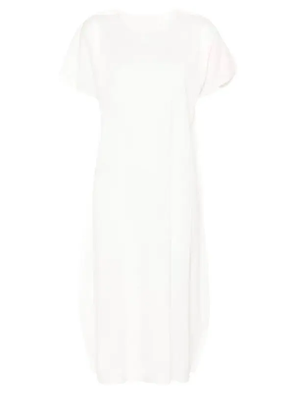 Issey Miyake A-poc Form Ribbed Midi Dress - White