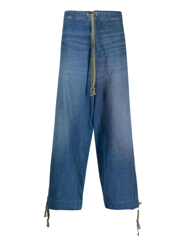 GREG LAUREN Hybrid Loose-fit Drawstring Jeans - Blue