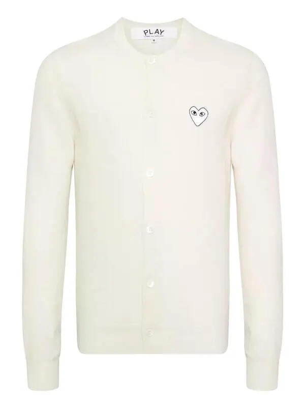 Play Comme Des Garcon Wool Cardigan - Neutrals