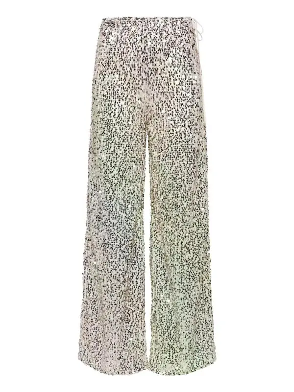 ROTATE BY BIRGER CHRISTENSEN Sequin Straight-leg Trousers - Neutrals