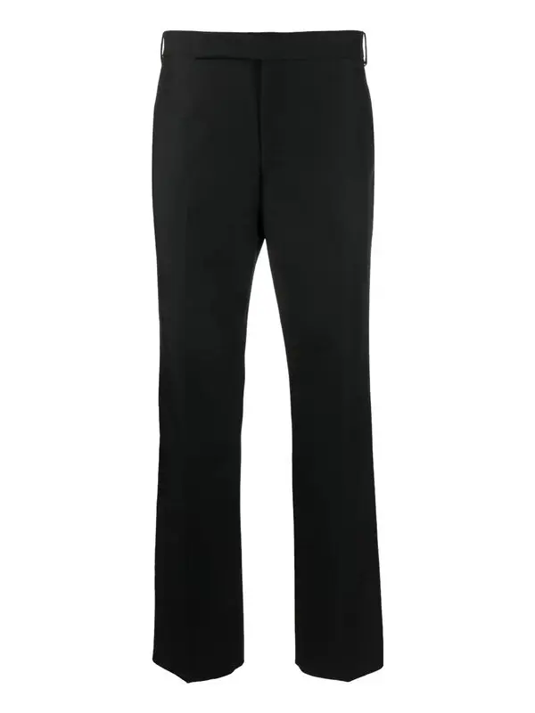 LARDINI Pressed-crease Tapered-leg Trousers - Black