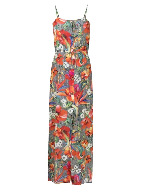 AMIR SLAMA Floral-print Silk Maxi Dress - Multicolour