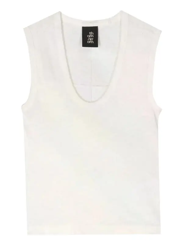 THOM KROM Linen-blend Tank Top - Neutrals