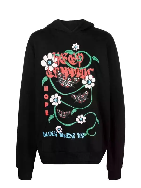 GARBAGE TV Long-sleeve Hoodie - Black