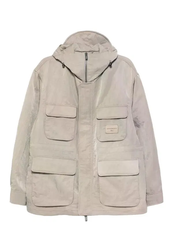 Emporio Armani Logo-patch Military Jacket - Brown
