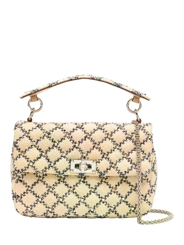 Valentino Garavani Rockstud Woven Tote Bag - Neutrals