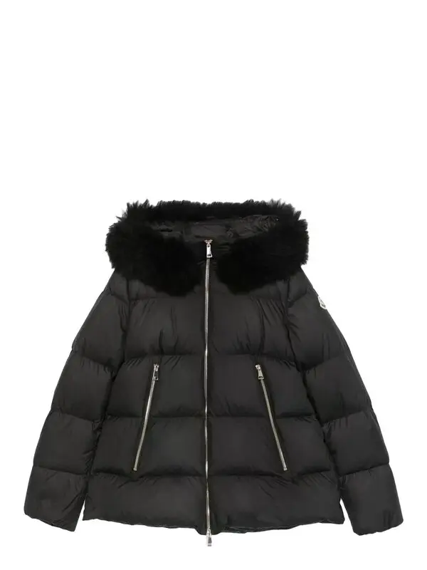 Moncler Fur-trimmed Hooded Parka Coat - Black