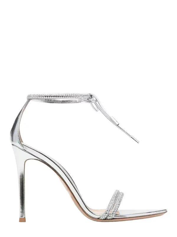 GIANVITO ROSSI Montecarlo 105mm Tie-fastening Sandals - Silver