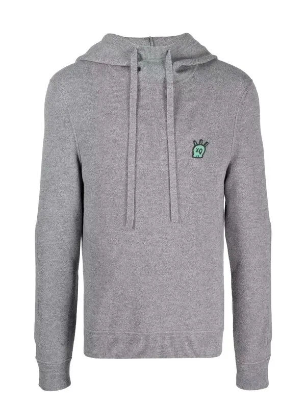 Zadig&Voltaire Logo-plaque Merino Wool Hoodie - Grey