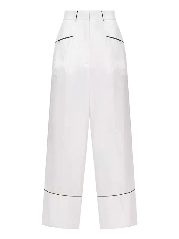 A.M.G. Piped-trim Trousers - White