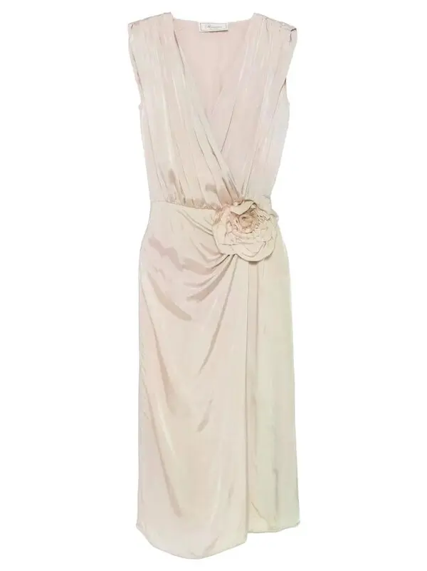 Blumarine Twill-weave Midi Dress - Pink