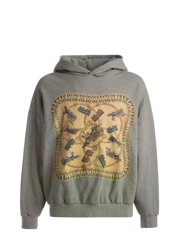 Bally Graphic-print Cotton Hoodie - Grey