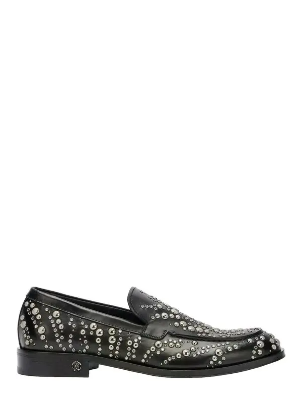 Roberto Cavalli Embellished Slip-on Loafers - Black