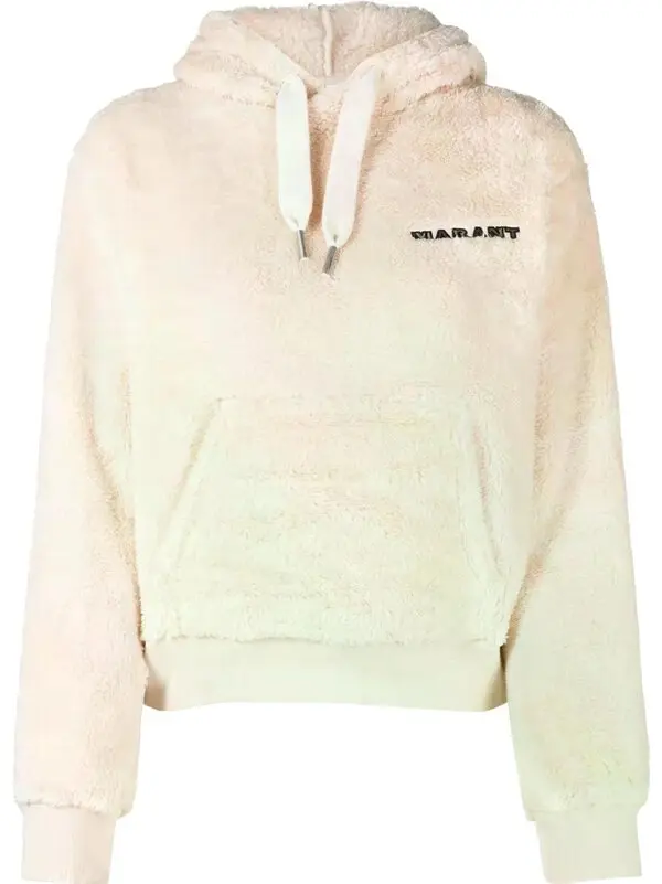MARANT ETOILE Maeva Logo-embroidered Fleece Hoodie - Neutrals