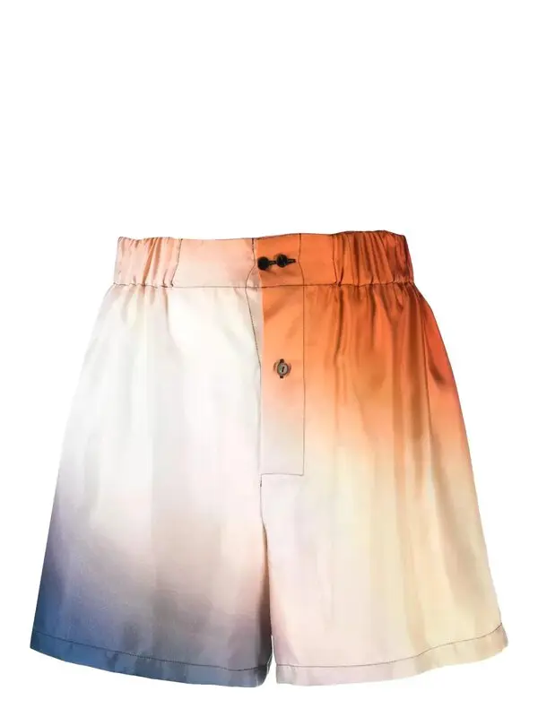 Gauchère Gradient-effect Elasticated-waist Shorts - Orange